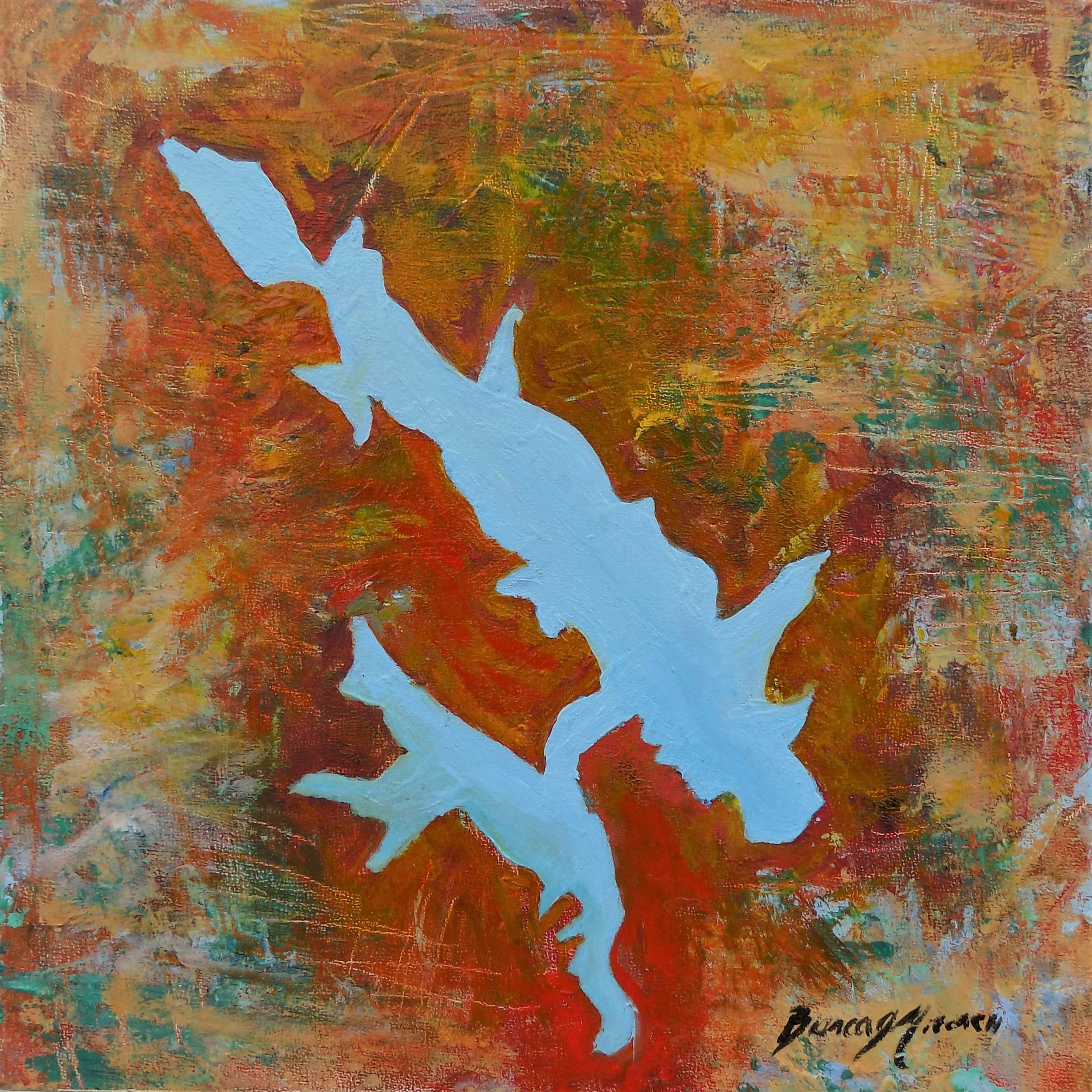 Autumn Splendor, Oil and Cold Wax on Gesso Board, 10×10, Bianca ...